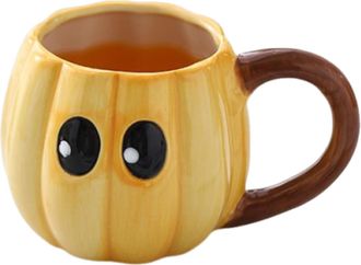 Generic Halloween Pumpkin Coffee Mugs - Fall Coffee Face Mug | Heat-Resistant Cute Pumpkin Cup with Big Eyes | Thanksgiving Travel Mug for Kitchen Camping Out