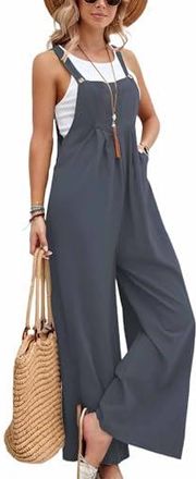 Generic SaiDeng Salopette pour femme - Combinaison baggy surdimensionnée, pantalon à bretelles confortable, coupe ample, pantalon dété décontracté avec bretel