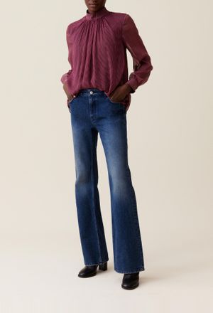 Claudie Pierlot Blouse lavalli&egrave;re carreaux fluide