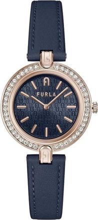 Furla Femme, Accessoires, Bleu, Taille: ONE Size Montre habill&eacute;e en cuir avec design classique