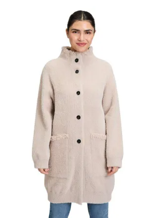 AMBER & JUNE Strickjacke Damen mit aufgesetzter Brusttasche (1-tlg)