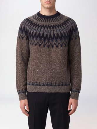 Roberto Collina Pullover mit Rundhalsausschnitt und Ethno-Muster aus Woll-Alpaka-Mix