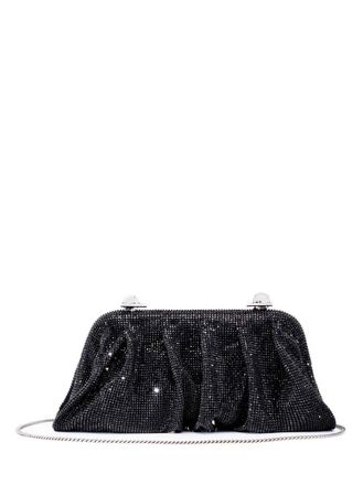 Benedetta Bruzziches Clutches - Rhinestone-Embellished Black Aluminum Mesh Clutch - Gr. unisize - in Schwarz - f&uuml;r Damen