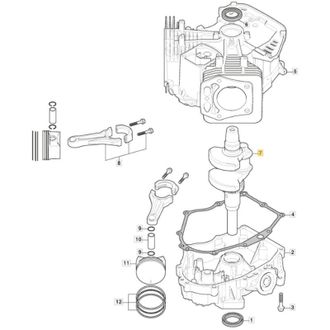 STIGA Sports ORIGINAL STIGA Motor Kurbelwelle TRE 635V Rasentraktor 118551555/0
