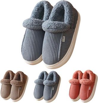 Generic Pantoufles pour femme - En peluche chaude - Antidérapantes - Doux et douillets - Pour lhiver - Pour lintérieur et lextérieur - En mousse à mémoire de 