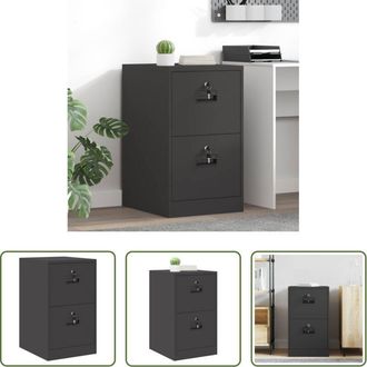 vidaXL Dokumentenschrank - Aktenschrank Schwarz 44 x 50 x 74,5 cm Kaltgewalzter Stahl