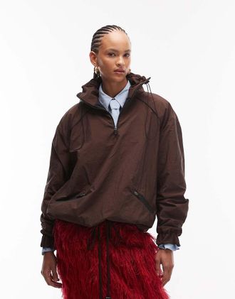 Asos Veste coupe-vent technique - Chocolat-Brown