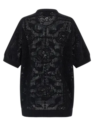 Nude Openwork Cotton Sweater - Black