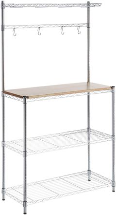 Amazon Basics 3 Regale K&uuml;chenregal, Holz/Chromfarben, 14.38 Kgs, 91.44 x 35.56 x 161.04 cm, 36 x 63.4