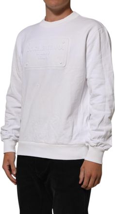Dolce & Gabbana Logo-Embossed Cotton Sweatshirt - White