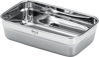 Rösle Dose FLEXX 2GO 0,6 L eckig, Lunchbox aus Edelstahl, Mikrowellen- und Backofengeeignet bis 150 °C, spülmaschinengeeignet, silberfarben, Silbern