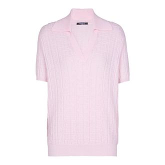 Balmain Monogramm Strick-Polohemd - - Knitwear - Damen - Rosa - S