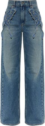 Blumarine Femme, Jeans, Bleu, Taille: 36 FR Butterfly Jeans