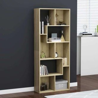 vidaXL Vidaxl - Biblioth&egrave;que ch&ecirc;ne sonoma 67x24x161 cm - Agglom&eacute;r&eacute; robuste - Compartiments spacieux pour livres et objets d&eacute;coratifs