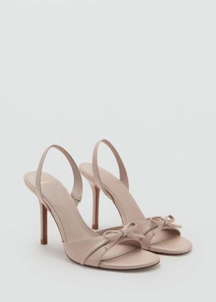 Mango Sandales &agrave; talon avec brides et d&eacute;tail nauds nude - Femme - 35 - MANGO