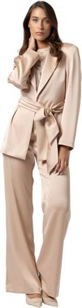 Kocca Femme, Pantalons, Beige, Taille: 42 FR Pantalon fluide en tissu brillant