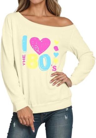 Generic 2026 Pull dautomne &agrave; Manches Longues sans Capuche pour Femme - sans Manches - &Eacute;paules d&eacute;nud&eacute;es - Haut d&eacute;contract&eacute; avec Motif imprim&eacute; pour Le Quotidien