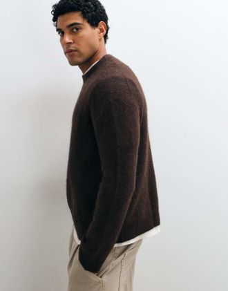 Arket pull en m&eacute;lange alpaga et laine marron