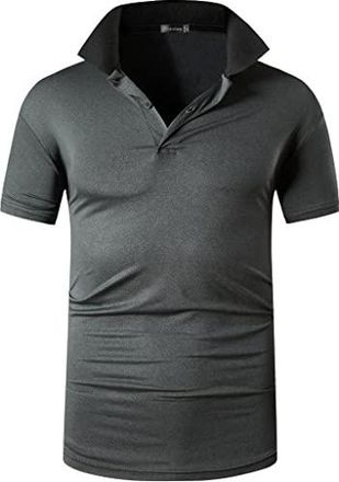 Jeansian Jeansian Homme De Sport Outdoor Manches Courtes Polos T-Shirt Tops LSL327 Black M