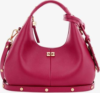 Ganni Mini sac rouge &agrave; clous Hobo Persian - Pour Femme