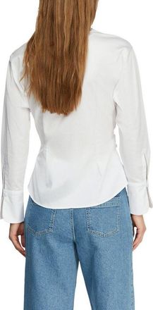 Comma Langarmbluse mit seitlichem Verschluss und V-Ausschnitt