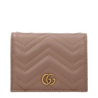 Gucci Portefeuille Gucci Marmont Femmes Cuir Rose/Nude