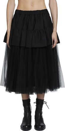 Comme Des Gar&ccedil;ons Tiered Gathered Midi Skirt