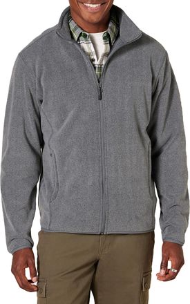 Amazon Essentials Herren Fleecejacke mit durchgehendem Reißverschluss (in Big und Tall erhältlich), Kohlegrau Meliert, XS