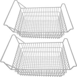 Generic 2 St&uuml;ck Gefrierk&ouml;rbe f&uuml;r Organizer, K&uuml;hlschrankbeh&auml;lter, Korb, Gebogener Korb, Lebensmittelkorb, Zubeh&ouml;r, H&auml;ngek&ouml;rbe (50 x 27 cm / 19,7 x 10,6 Zoll)