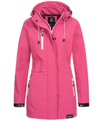Rock Creek Damen Softshell Jacke Mantel Outdoor-Mantel Damenmantel Softshellmantel Winterjacke Wasserabweisend Kapuze &Uuml;bergang D-423 Rosa 5XL
