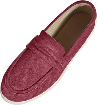 Generic Mocassins d&eacute;contract&eacute;s et confortables pour femme - &Eacute;l&eacute;gants - Couleur unie - L&eacute;gers - Classiques - &Agrave; enfiler - Pour la marche, le travail, les vacanc