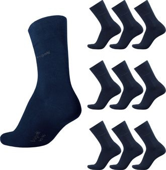 Bugatti Herren Socken 9er Pack - Größe 47-50, Farbe Dark Navy - Atmungsaktive Baumwollmischung, Bequeme & Verstärkte Ferse & Spitze