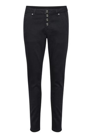 Cream Damen Womens Denim Pants Mid Waist Skinny Slim Jeans, Pitch Black Unwashed, 29W x 32L