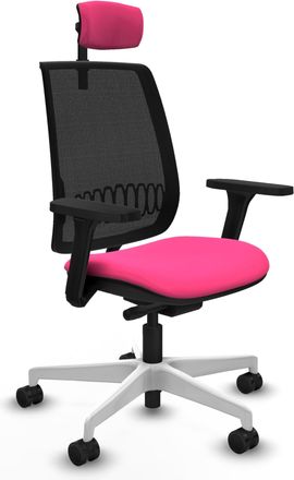 Piqueras y Crespo Computerstuhl Rosa Alares mit 3D-Armlehnen, h&ouml;henverstellbarer Lendenwirbelst&uuml;tze und h&ouml;henverstellbarem Kopfteil und Neigungsverstellung, ausgestatte