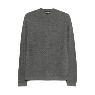 Emporio Armani Homme, Pulls, Gris, Taille: 2XL Pulls &agrave; col rond