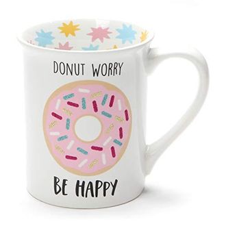 Enesco Our Name Is Mud 6001222 Donut Worry Mug Becher, Stoneware