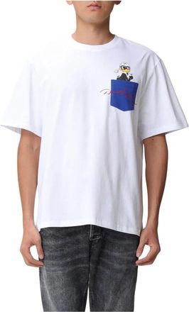 Karl Lagerfeld Homme, Tops, Blanc, Taille: S Pocket Tee Duck Graphic