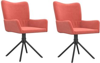 vidaXL Esszimmerstühle 2 Stk. Drehbar Rosa Samt Vidaxl