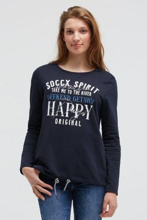 soccx Sweater mit Bindeband im Saum