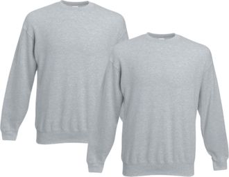 Fruit Of The Loom 2er Herren Sweatshirt Classic Set In Sweat M L XL XXL 3XL 4XL 5XL| Oeko-Tex Zertifiziert |Verschiedene Farbsets & HLKauf-Block(2X Grau & 1x HLKauf-Blo