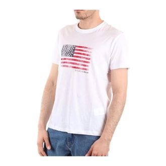 U.S.Polo Association Leichtes Baumwolle USA Flagge T-shirt - - Tops - Herren - Wei&szlig; - XL