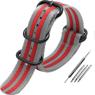 Generic Nylon für OMG Canned 007 Armband Mehrfarbig Weiches seidiges Armband 20 mm 22 mm Canvas-Träger