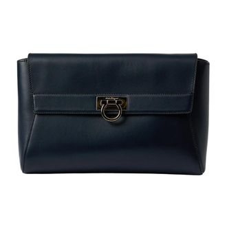 Ferragamo Clutch Tracolla Removibile - - Bags - Damen - Blau - ONE SIZE