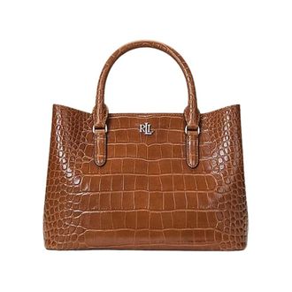Ralph Lauren Femme, Sacs, Brun, Taille: ONE Size Petit sac à main Marcy en cuir gaufré