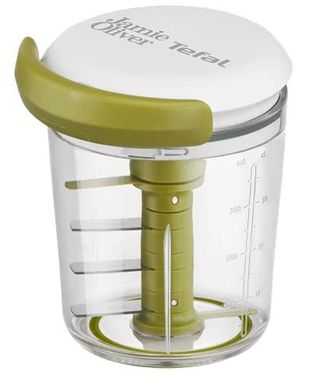 T-fal Jamie Oliver Chop & Shaker, ohne Strom, Fassungsvermögen: 450 ml, Multizerkleinerer, Universalzerkleinerer für Gemüse, Obst, Zwiebeln, Nüsse, Knoblauc