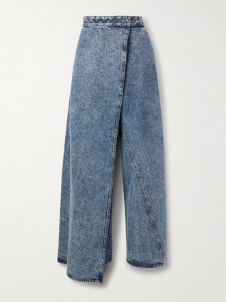 Alaia Asymmetrische Jeans Mit Weitem Bein - Blau