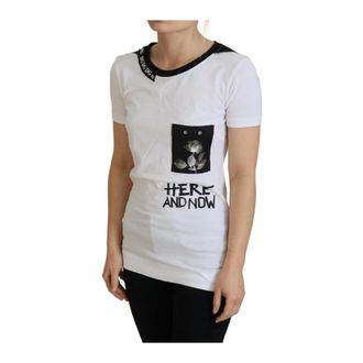 Dolce & Gabbana Rose Graphic Pocket Tee - - Tops - Damen - Wei&szlig; - 2XS