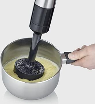 Severin Karoffelstampfer, praktischer Kartoffelstampfer zur Zubereitung von selbstgemachtem Kartoffelpüree, Passend zu den Stabmixern SM 3771-3775, Schwarz, K