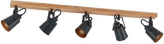Lindby Spot &agrave; intensit&eacute; variable Kimban en bois pour salon & salle &agrave; manger