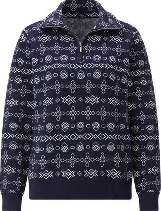 Witt Strickpullover Troyer Langarm Jacquard